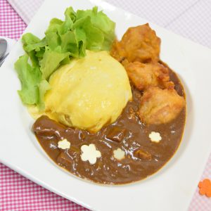 Omelette Rice Curry Karaage - Maid cafe Maidreamin Thai